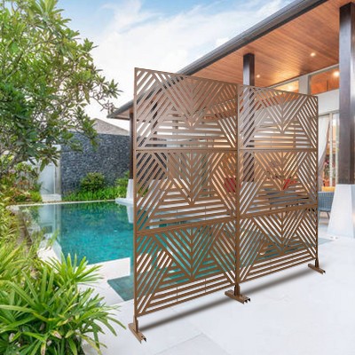 Xiyuyeu Patio Decorative Privacy Screens Metal Fence Panels With ...