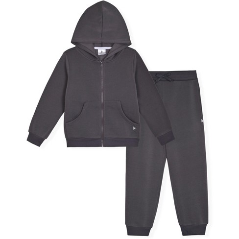 London Fog Big Boys' 2-piece Fleece Hoodie And Sweatpants Set, Grey ...