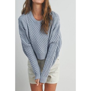 Women's Casual Cable Knit Sweater - Buttermelon : Target