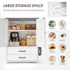 Dog Feeding Cabinet with Adjustable Bowls, Pull-Out Drawer, and Side ...