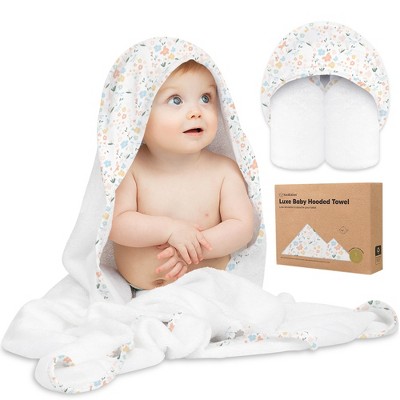 2 Pack Baby Hooded Muslin Cotton Towel For Kids By Comfy Cubs - White ...
