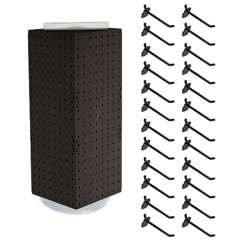 Azar Displays Black Four-sided Revolving Pegboard Counter Display With ...
