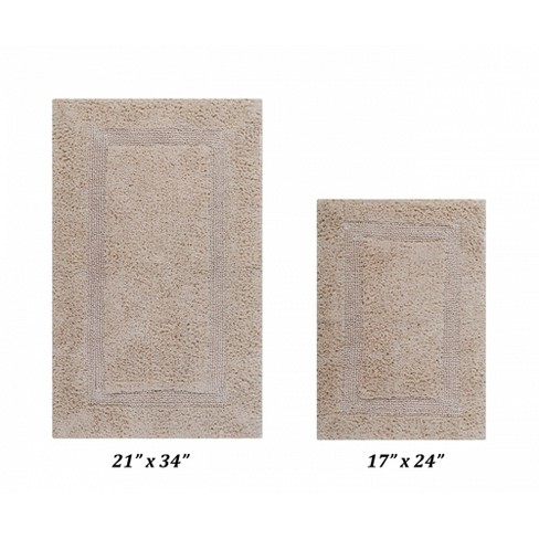 Better Trends Lux Reversible Bath Rug, 100% Cotton, 2 Piece Set (17" X ...