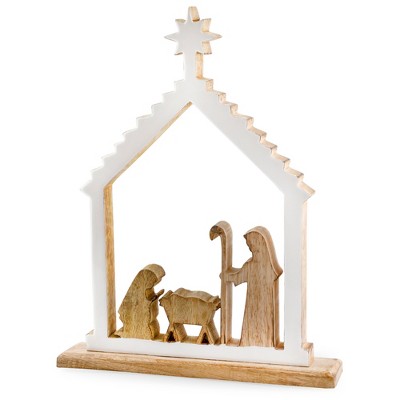 Northlight 3-piece Lighted Holographic Christmas Nativity Set Outdoor ...