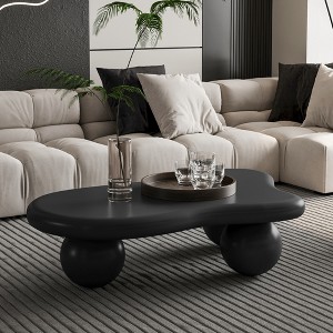 KTMBDW 40" Cloud -Shaped Coffee Table, Irregular Table with Legs ...