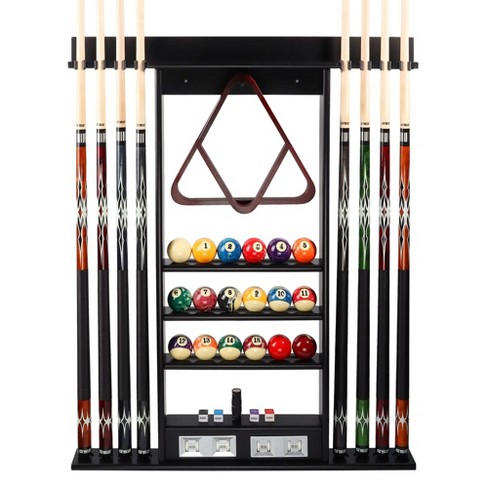 8 Pool Cue & Ball Wall Rack - Black : Target