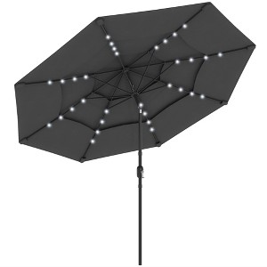Outsunny Outdoor Patio Umbrella with Solar LED Lights, 3 Tier Outdoor ...