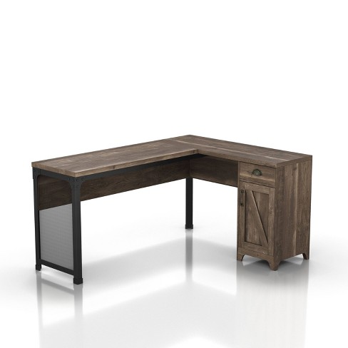 24/7 Shop At Home Nackimen L Shaped Desk Reclaimed Oak: Home Office ...
