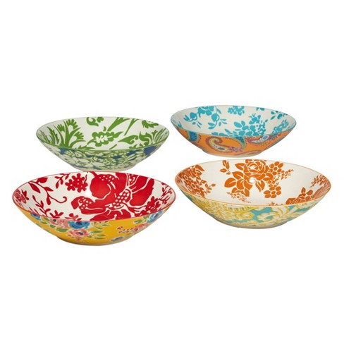 Set Of 4 Damask Floral Assorted Soup Bowls - Certified International ...