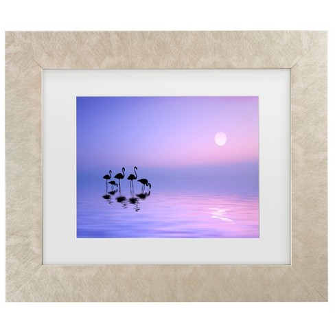 Trademark Fine Art - Bess Hamiti Morning Flamingo Matted Framed Art ...