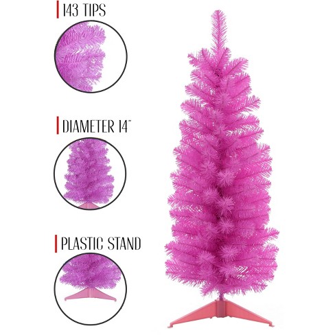 Perfect Holiday Pink Tabletop Christmas Tree With Stand Tree 3ft : Target