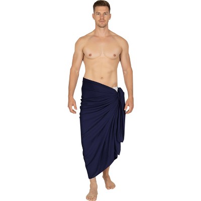 LA LEELA Men's Casual Vacation Pareo Sarong Wrap One Size Cobalt Solid ...