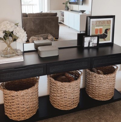 East Bluff Woven Drawer Console Table Brown - Threshold™ Designed With ...