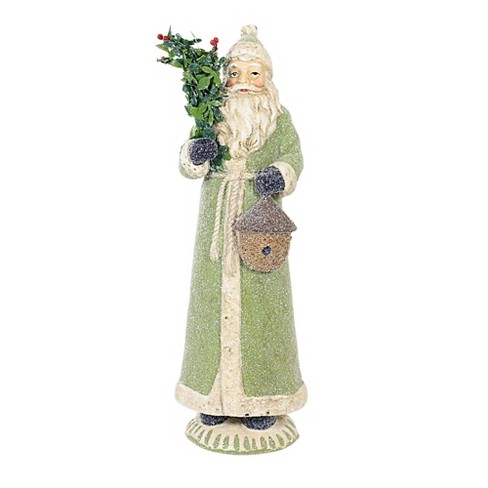 Ganz 10.5 Inch Woodland Glittered Santa Figurine Christmas Holly ...
