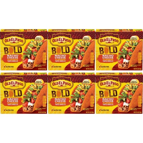 Old El Paso Taco Shells Bold Nacho Cheese - 6pk / 3.1lb : Target