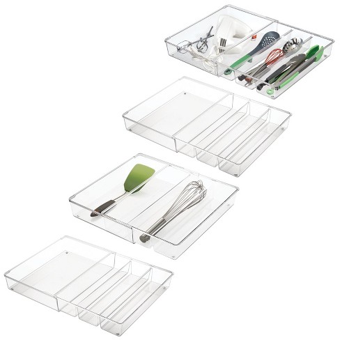 Mdesign Plastic Adjustable/expandable Drawer Storage Organizer, 4 Pack ...