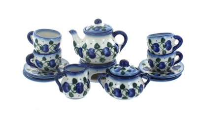 Blue Rose Polish Pottery Royal Vine Miniature Tea Set : Target