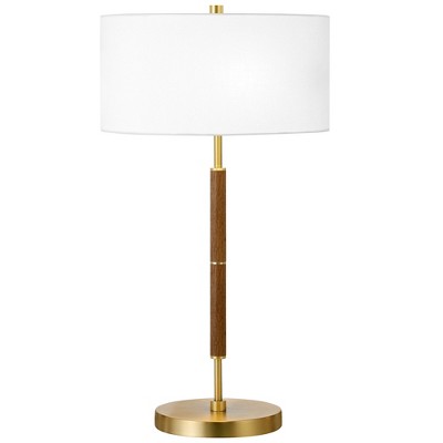 Hudson And Canal 25" Tall 2-light Table Lamp With Fabric Shade Rustic ...