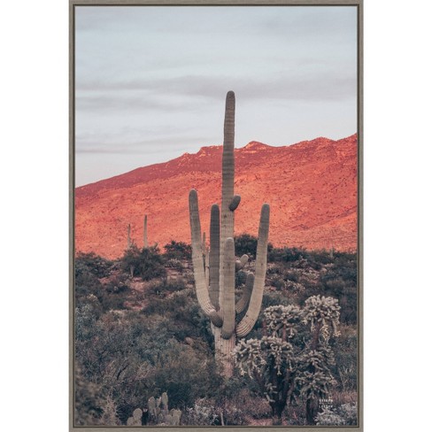 Amanti Art 23" X 33" Sunsets And Saguaros Desert By Nathan Larson ...