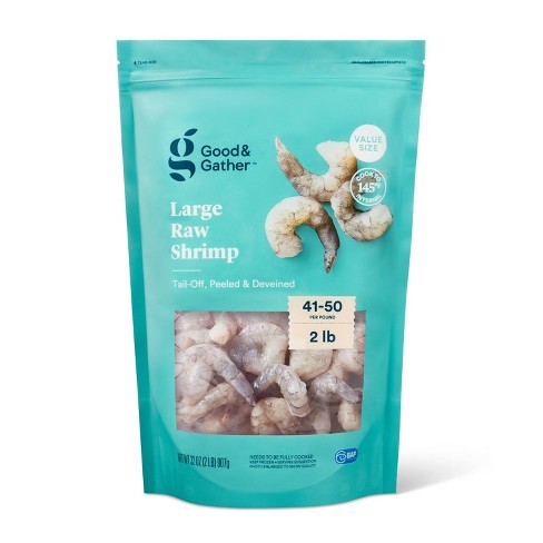 Large Tail-off, Peeled, Deveined Raw Shrimp - Frozen - 41-50ct/lb ...