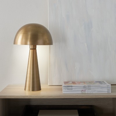 16" Modern Iron Mushroom Gold Table Lamp Set Of 2 - Nourison : Target