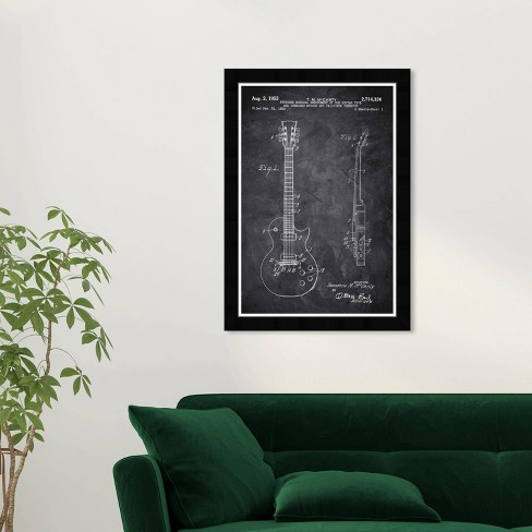 Wynwood Studio 15"x21" Gibson Les Paul Guitar 1955 Chalkboard Wall Art ...