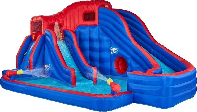 Sunny & Fun Inflatable Kids Backyard Double Water Slide Park With Pool ...