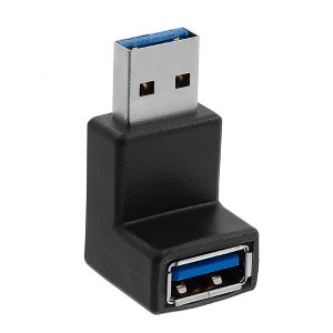 Cmple - USB 3.0 Right Angle Adapter 90 Degree Male to Female USB Type A ...