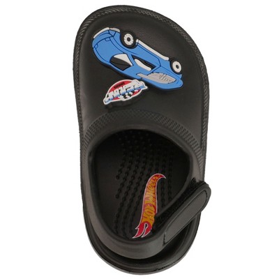 Hot Wheels Toddler Boys' Clogs with Adjustable Strap - Black with Blue ...