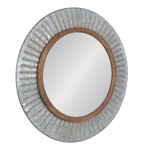 Kate And Laurel Deely Round Metal Round Mirror, 29" Diameter, Rustic ...