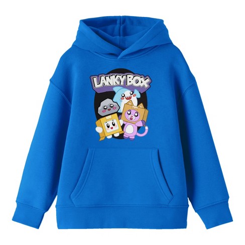 Lankybox Characters Youth Royal Blue Long Sleeve Hoodie-xs : Target