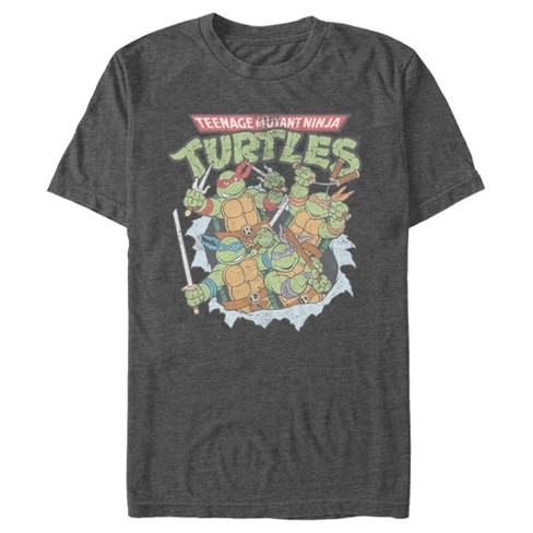 Men's Teenage Mutant Ninja Turtles Distressed Team In Action T-shirt ...