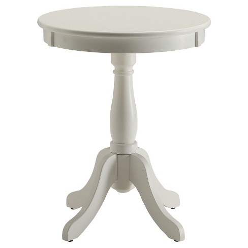Alger End Table White - Acme Furniture: Antique Finish, Wood Legs, Mdf ...