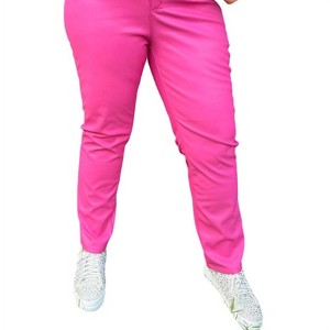 Women's High Waist Faux Leather Straight Leg Pant - Reg/Curvy - Judy ...