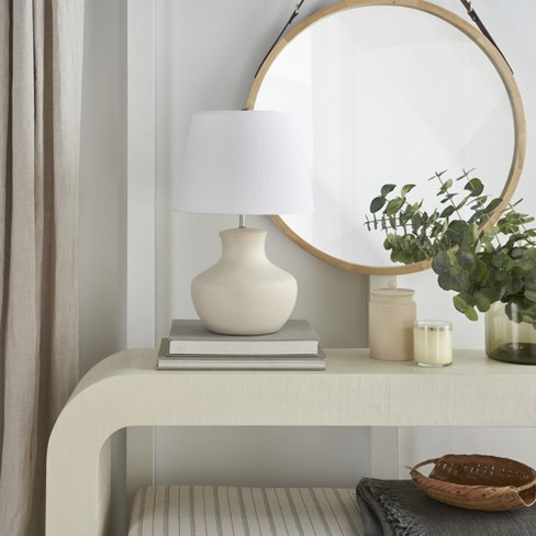 Off-white 16" Organic Texture Ceramic Table Lamp - Nourison : Target