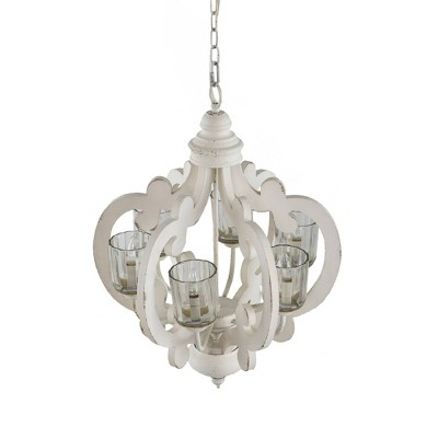 21"x24" 6-light Wood Chandelier Ceiling Light Cream - A&b Home : Target