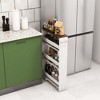 Costway Rolling Kitchen Slim Storage Cart Mobile Shelving Organizer W ...