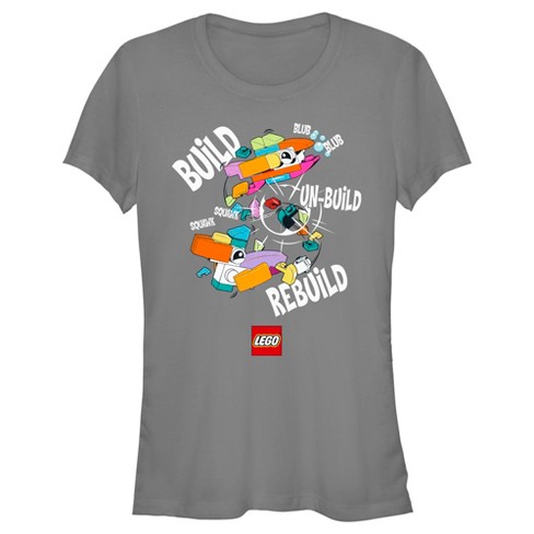 Juniors Womens Lego® Build Unbuild Rebuild T-shirt - Charcoal - Medium ...
