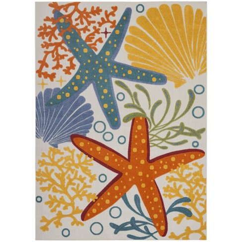 Nourison Aloha Ocean Starfish Indoor/outdoor Area Rug Multicolor 7' X ...