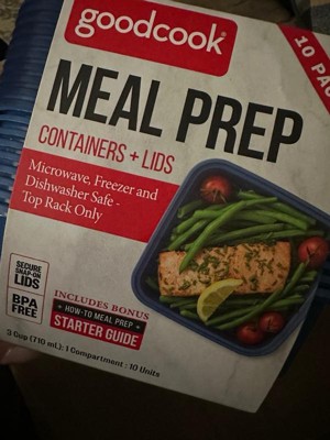 Goodcook Meal Prep 1 Compartment Square Containers + Lids - 10ct : Target