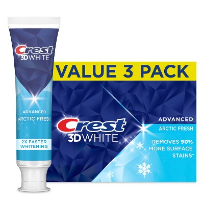 Crest 3d White Advanced Teeth Whitening Toothpaste Arctic Fresh 3.3 Oz Target