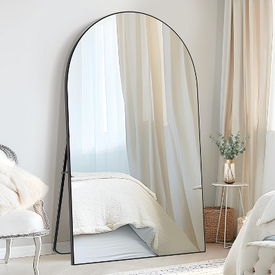 Dovelina Vintage Arched Full Length Standing Mirror Vanity Floor Mirror ...