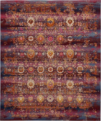 Nourison Vintage Kashan Vka03 Burgundy/blue/orange Indoor Area Rug - 7 ...