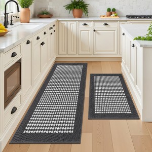 HEBE Kitchen Mat Sets 20"x32"+20"x48", Minimalist 3D Lattice Kitchen ...
