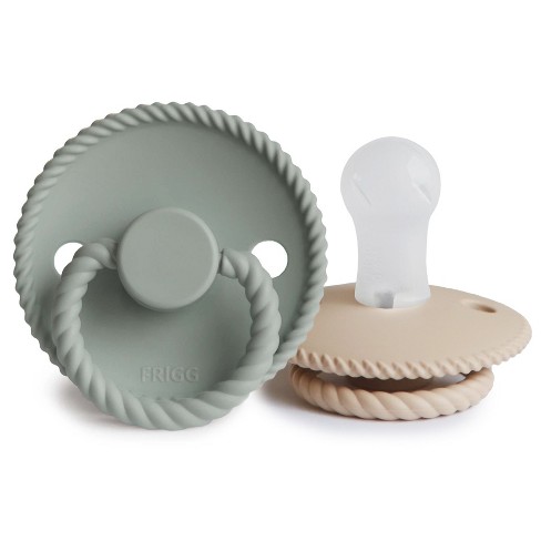 Frigg Rope Silicone Pacifier 2-pack Sage/croissant 0-6 Months : Target