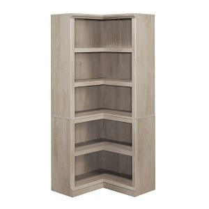 Sauder Corner 70"H 5 Shelf Bookcase Chalked Chestnut : Target