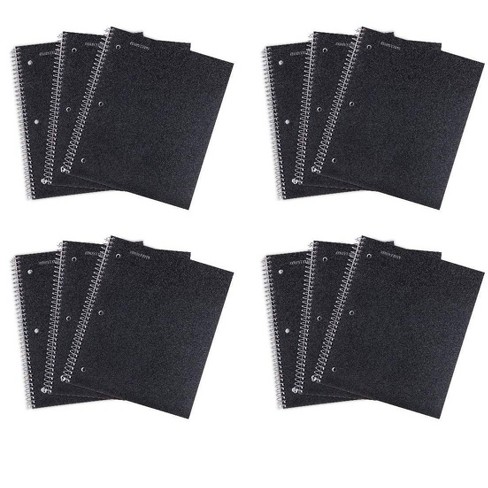 Spiral Durable Notebooks, (1 Subject) (black, Wide Ruled 12pk) : Target