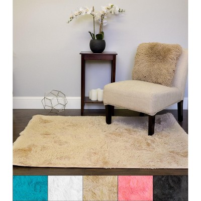 Fluffy Faux Sheepskin Fur Rug, Chair Throw 3' X 2', Silver : Target
