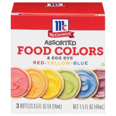 Mccormick Assorted Food Coloring Kit - 3pk / 1.5oz : Target