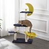 Aurora 49" 3-tier Modern Sisal Moon And Stars Cat Tree With Scratching ...